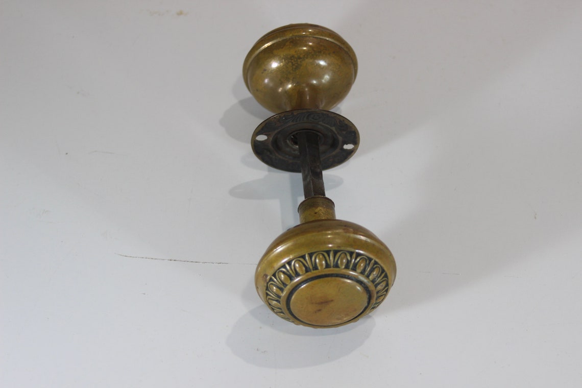 Antique, Brass Door Knob, Vintage Door Knob, Rustic, Primitive, Stamped ...