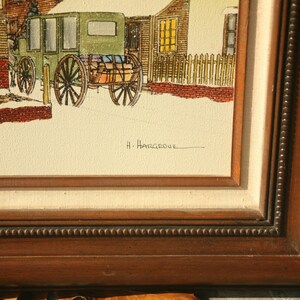 Hargrove Signed, Boy With Cart and Covered Bridge, Hargrove Painting ...