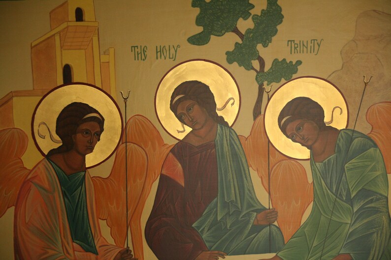Acrylic and Gold Leaf the Holy Trinity Religious Art on - Etsy