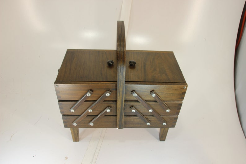 Singer Sewing Box Vintage Wood Sewing Box on Legs Wooden - Etsy