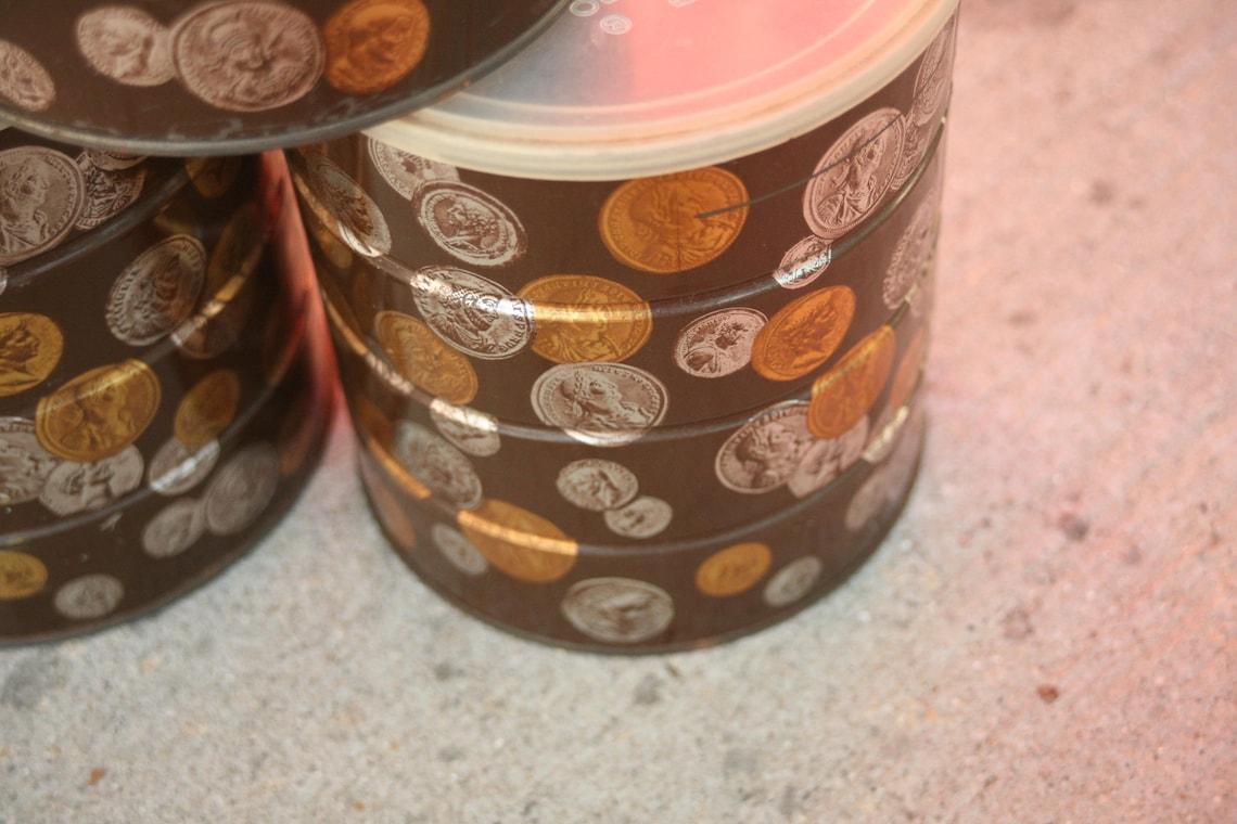 Vintage Coffee Coin Motif Tins Vintage Collectible - Etsy