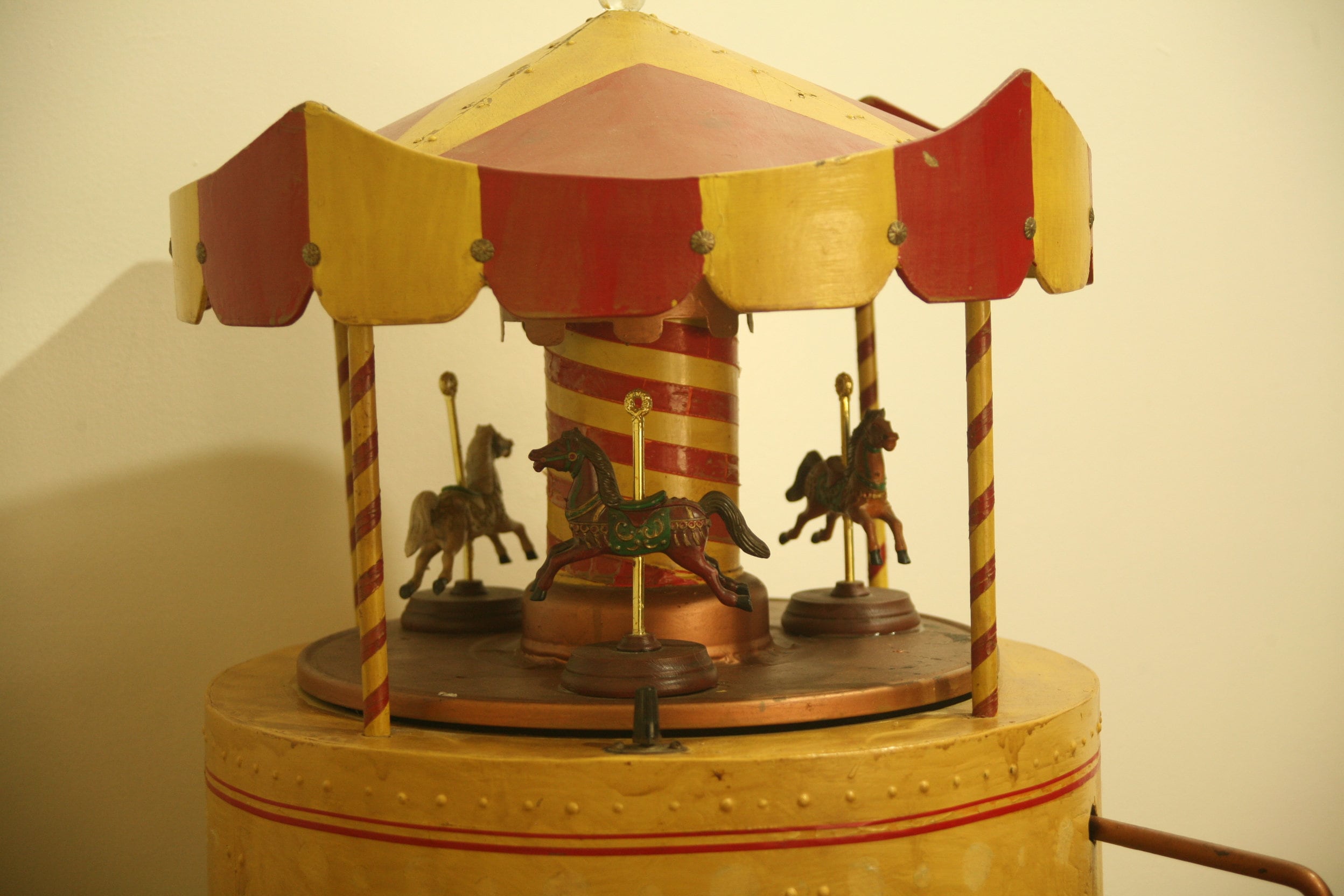 SALE Vintage Handmade Wooden Spinning Carousel Toy with | Etsy