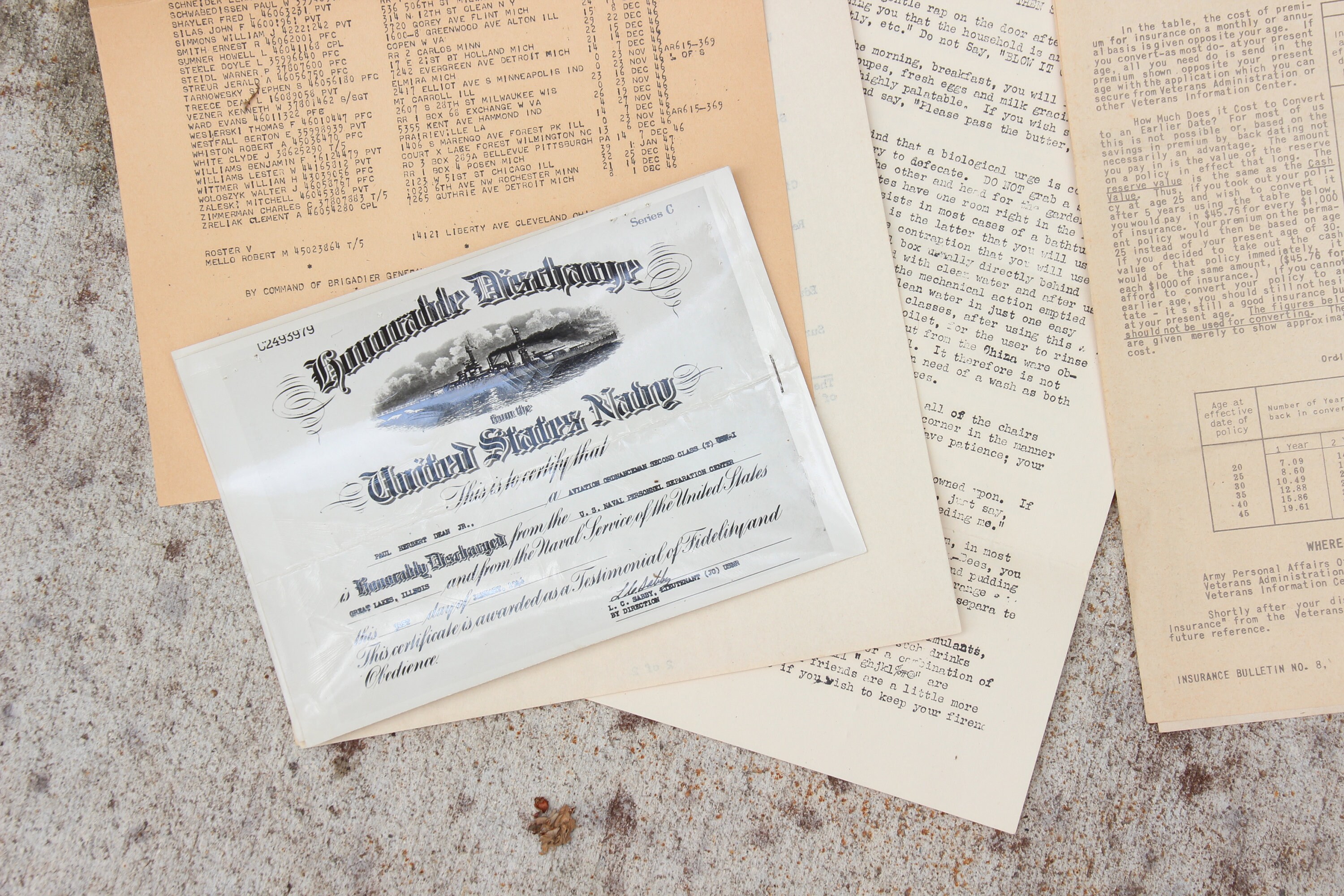 Sugar Ration Discharge Vintage Paperwork Military U.S. Scrapbook Grand ...