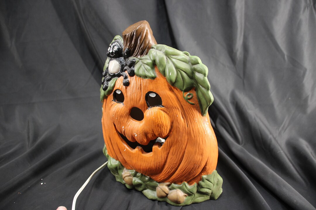 Vintage Halloween, Ceramic, Jack O' Lantern, Lighting, Pumpkin ...