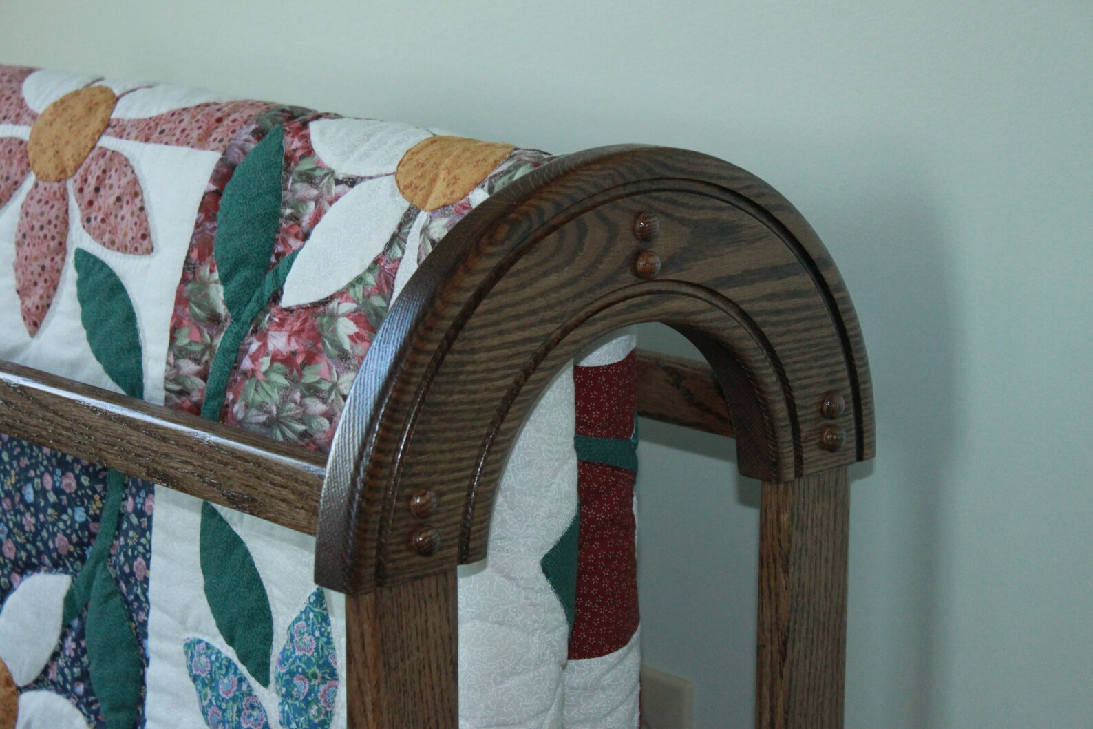 Oak Quilt Rack Shown With Dark Walnut Stain 29 Colors - Etsy