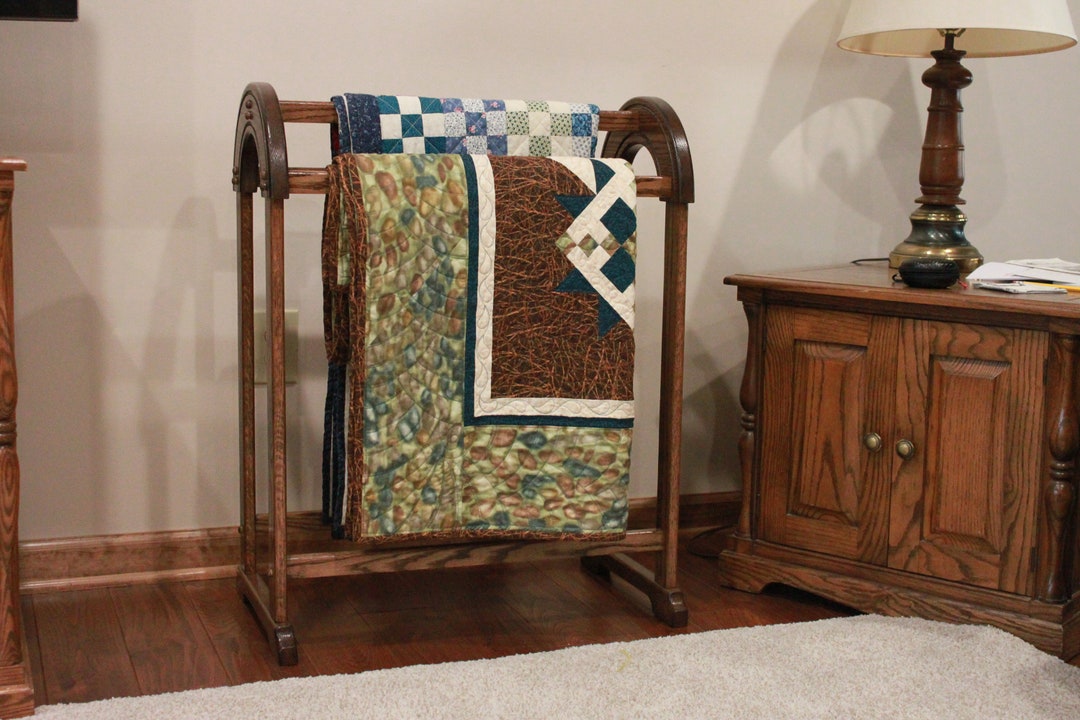 Oak Quilt Rack, Shown With Espresso Stain, 29 Colors Available - Etsy