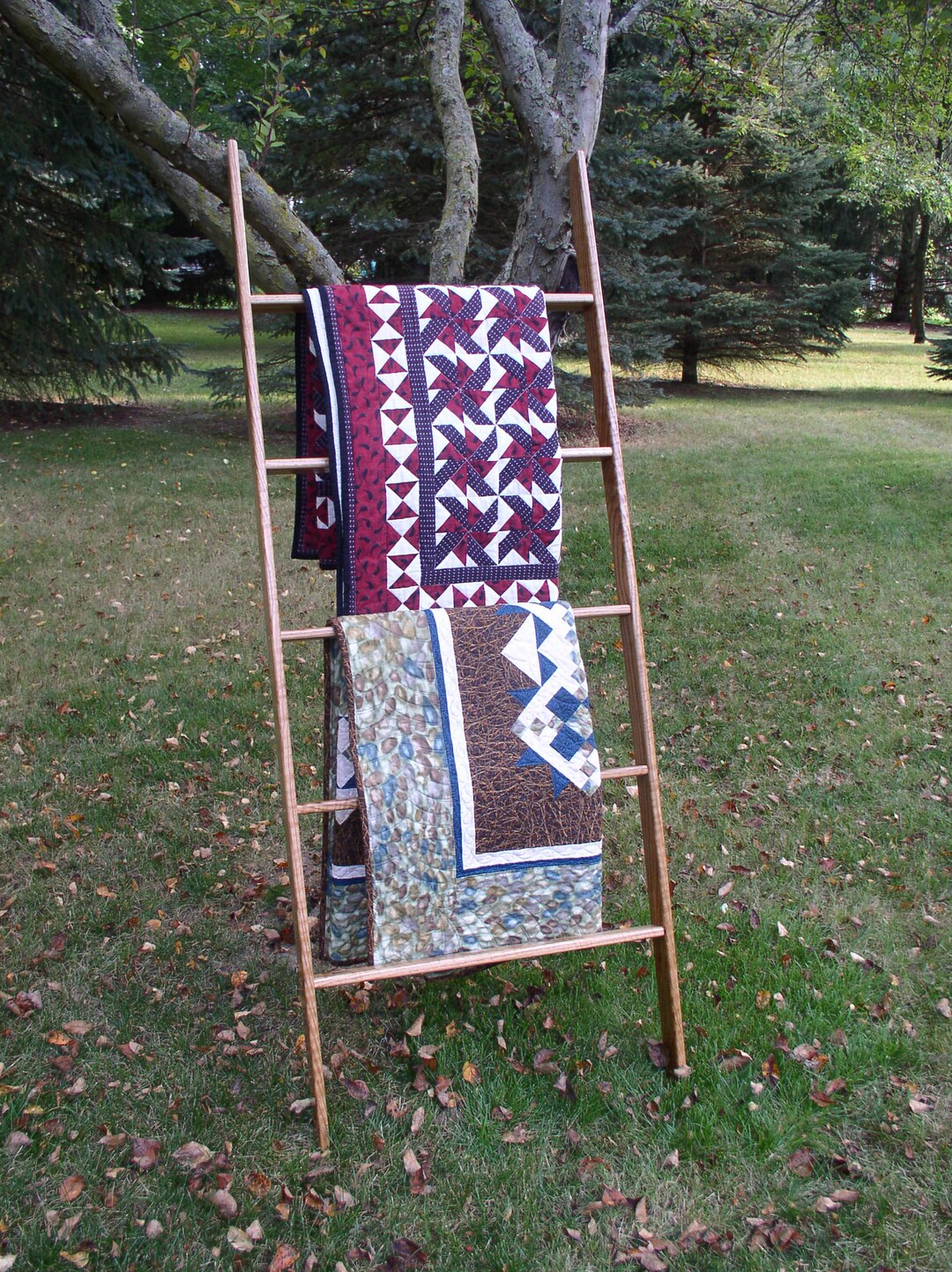60 Tall Oak Ladder Quilt Rack 6 Different Widths - Etsy