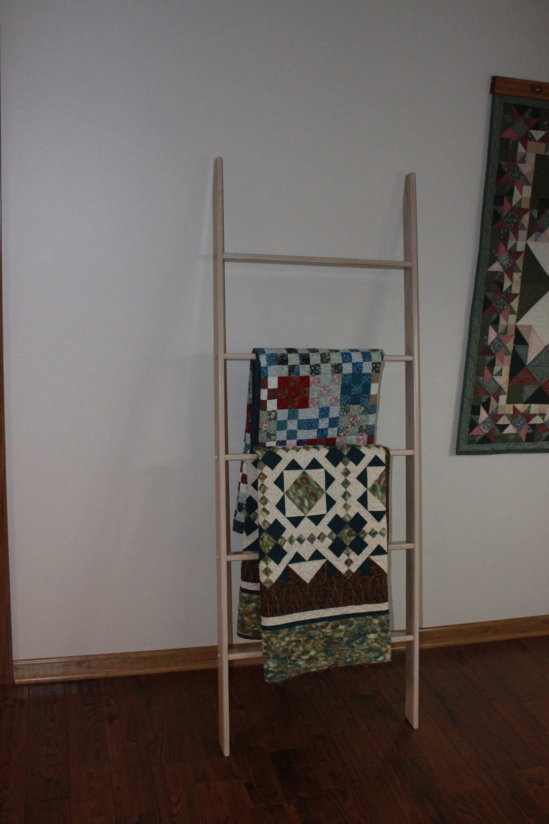 72" Tall Oak Ladder Quilt Rack, Available in 26", 28", 30" Widths, 29 ...