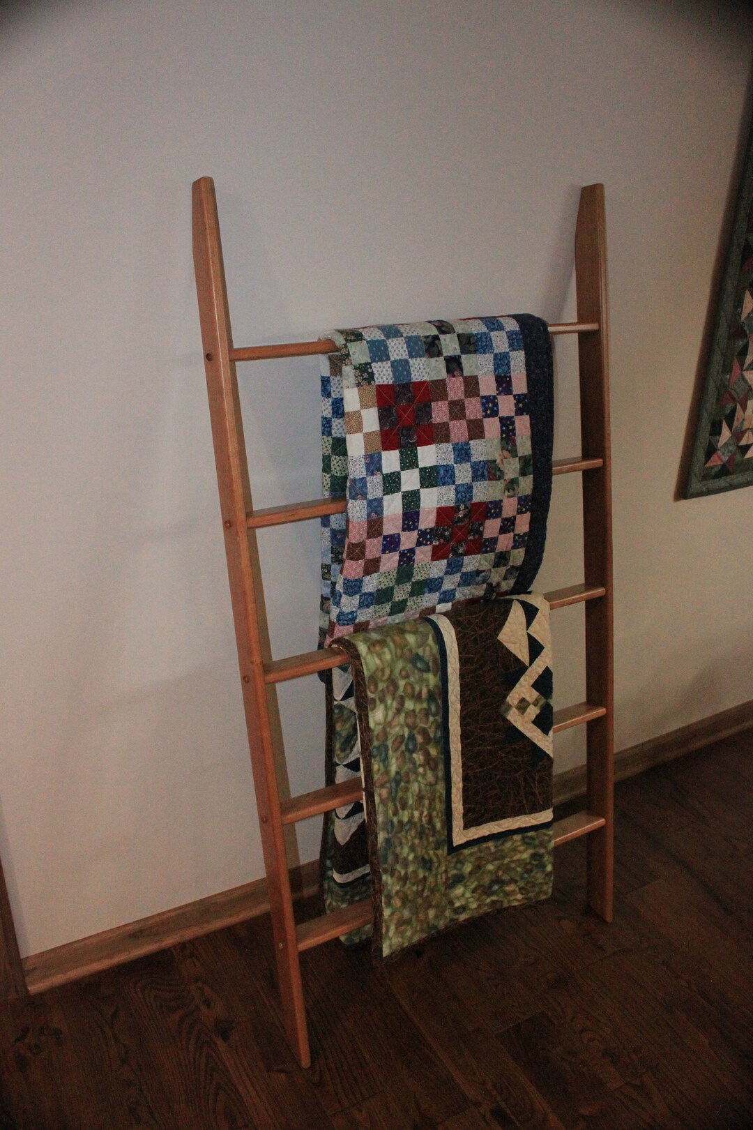 60" Tall Cherry Ladder Quilt Rack, 6 Different Widths Available, 29 ...