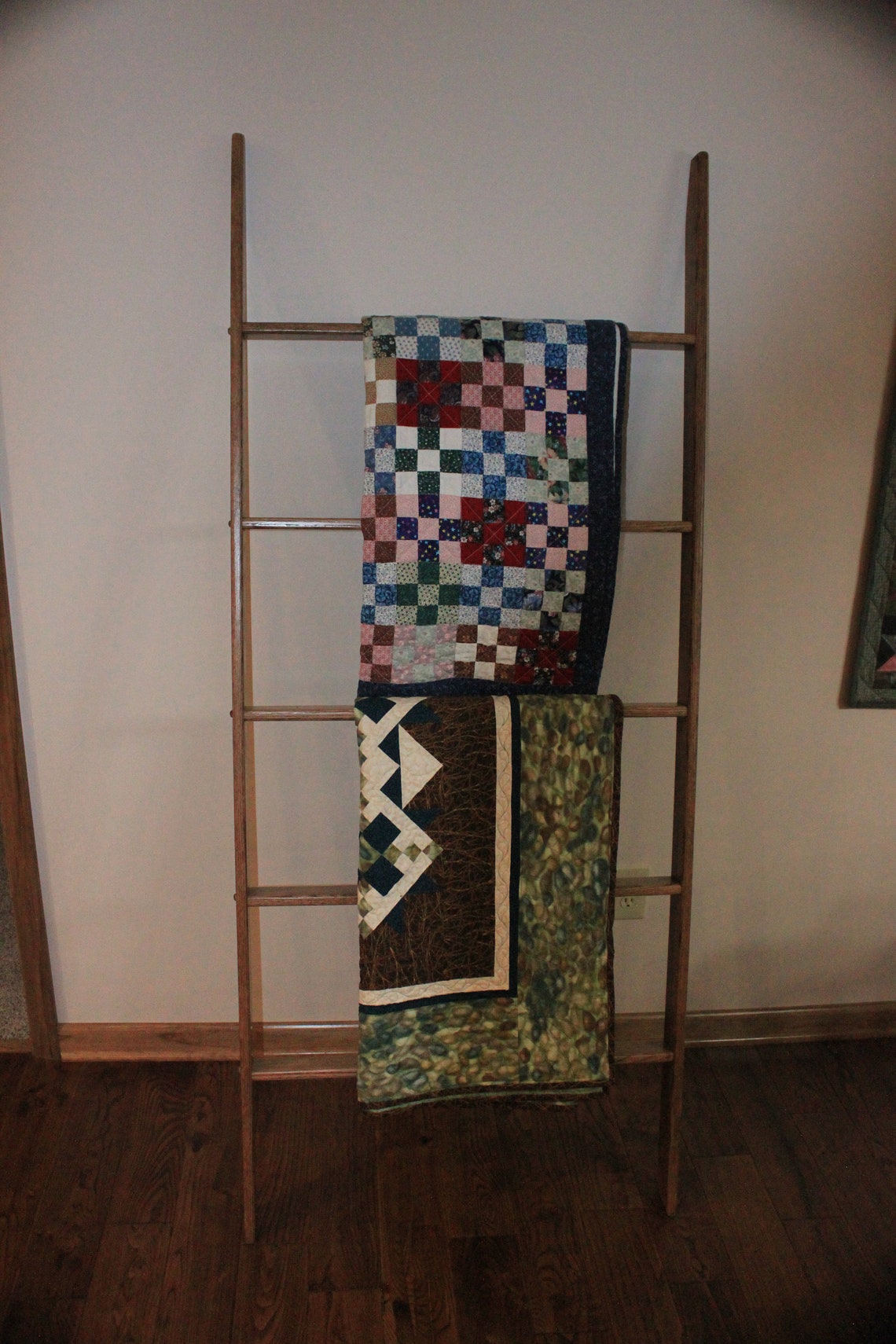 72 Tall Oak Ladder Quilt Rack Available in 26 | Etsy