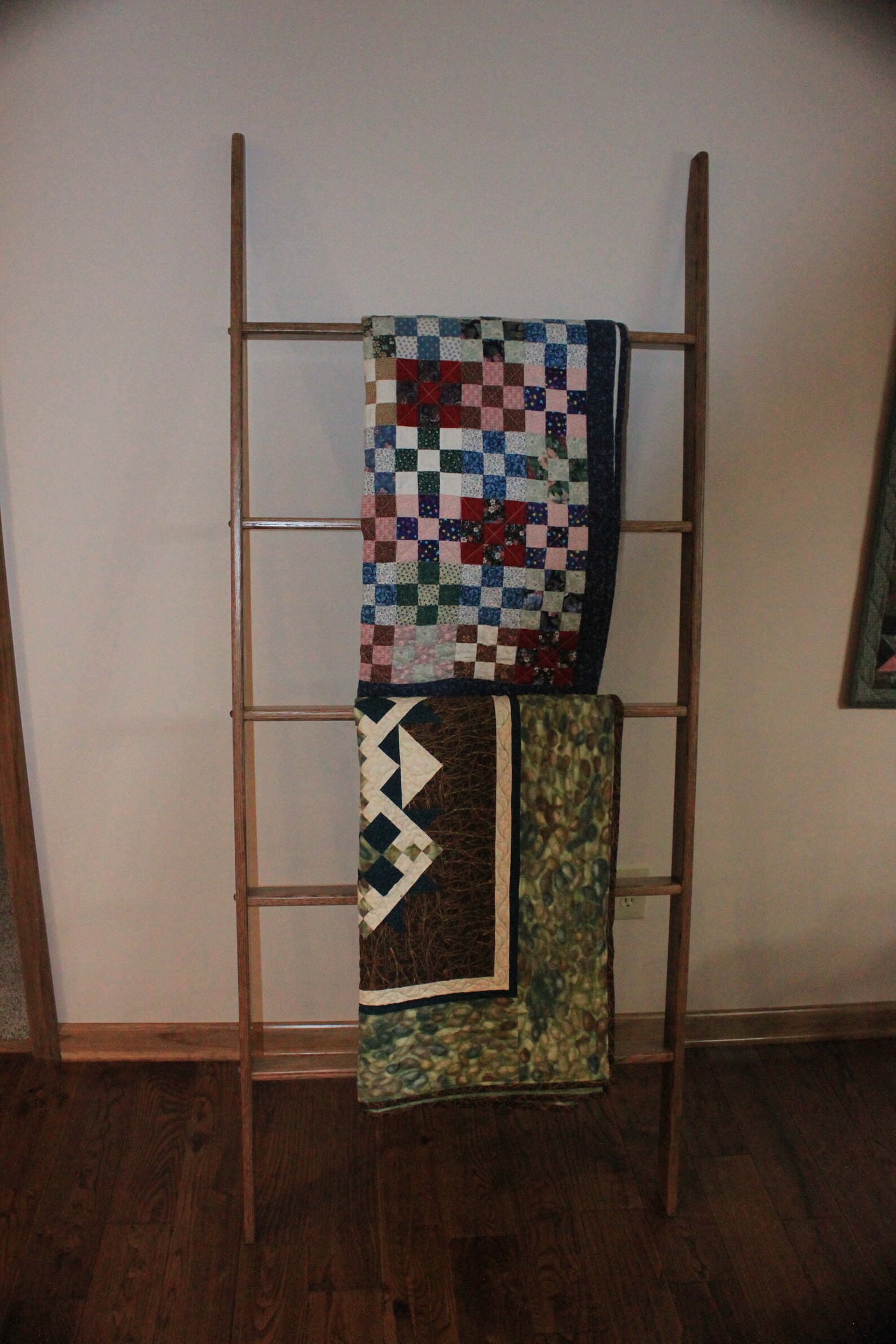 72 Tall Oak Ladder Quilt Rack Available in 26 | Etsy