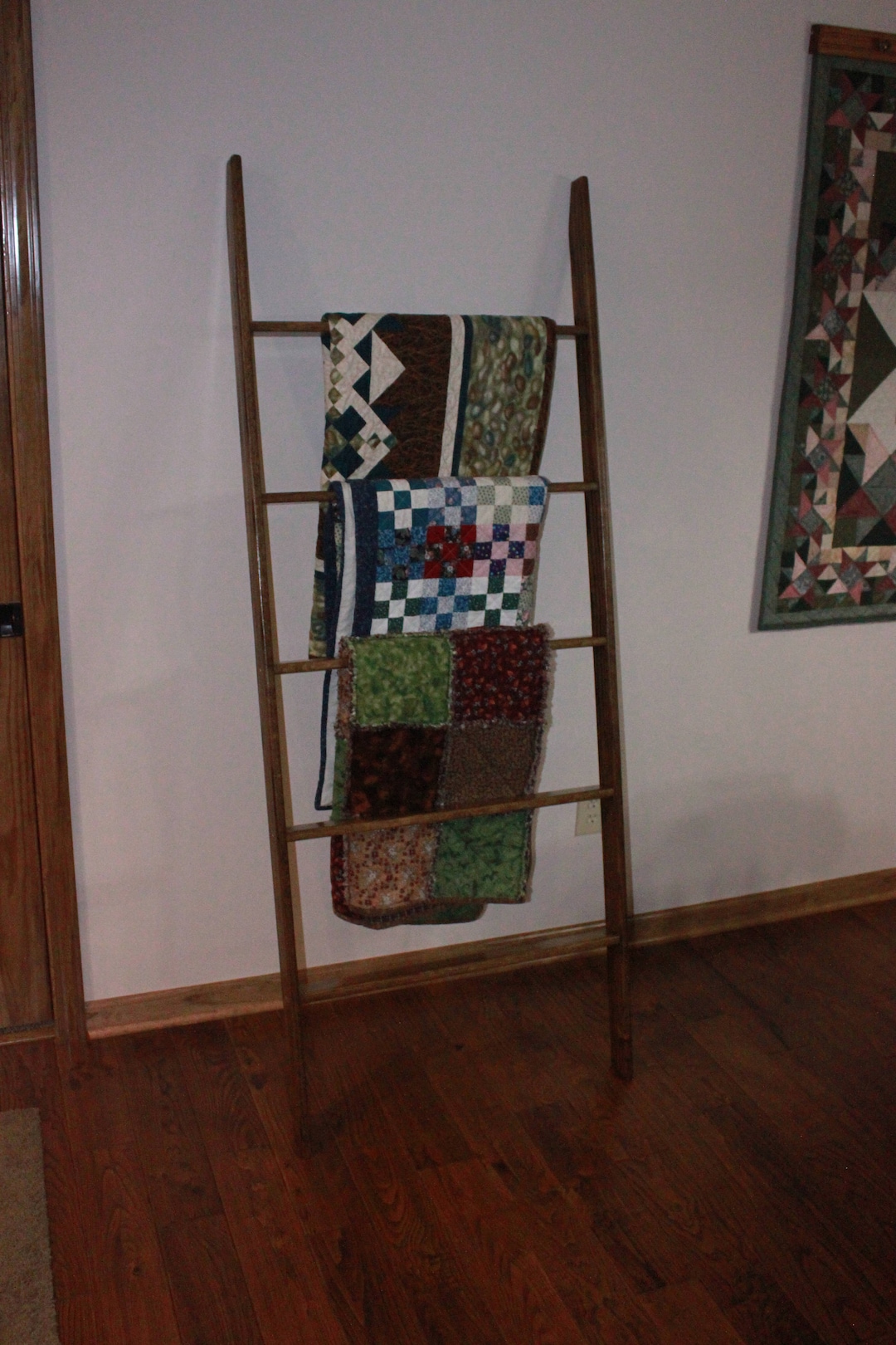 72" Tall Oak Ladder Quilt Rack, Available in 20", 22", 24" Widths, 29 ...