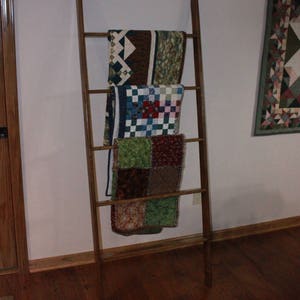72" Tall Oak Ladder Quilt Rack, Available in 20", 22", 24" Widths, 29 ...