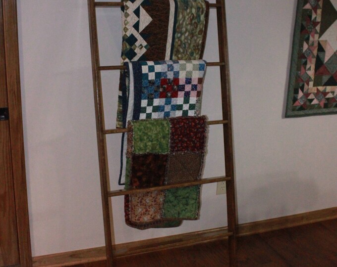 72" Tall Oak Ladder Quilt Rack, Available in 20", 22", 24" Widths, 29 ...