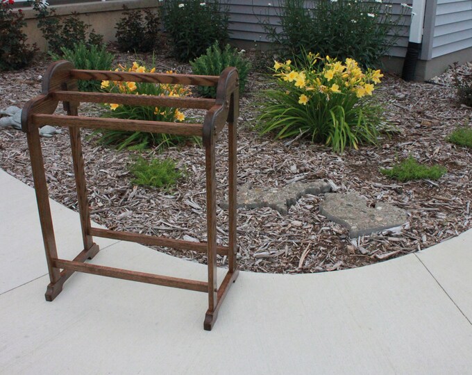 Tiered Oak Quilt Rack Medium Dark Brown Stain 29 Colors to - Etsy