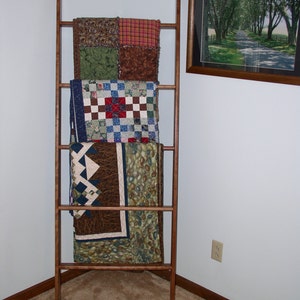 60" Tall Cherry Ladder Quilt Rack, 6 Different Widths Available, 26 ...