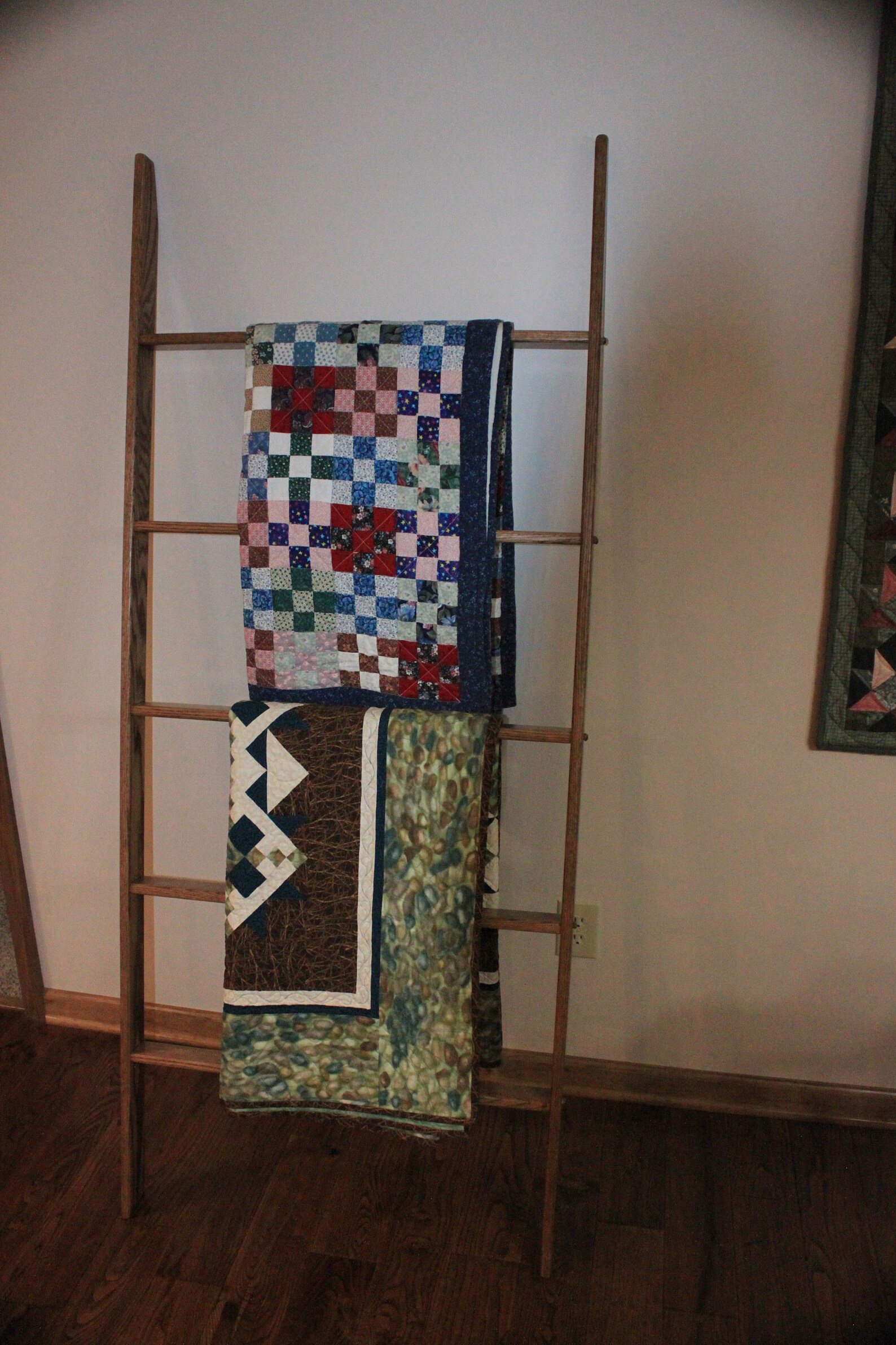 72 Tall Oak Ladder Quilt Rack Available in 26 | Etsy