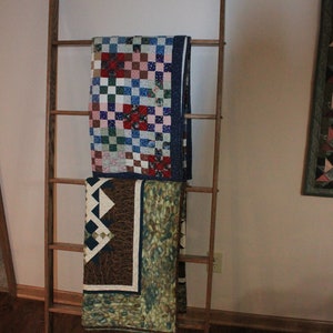 72" Tall Oak Ladder Quilt Rack, Available in 26", 28", 30" Widths, 29 ...