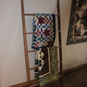 72" Tall Oak Ladder Quilt Rack, Available in 26", 28", 30" Widths, 29 ...