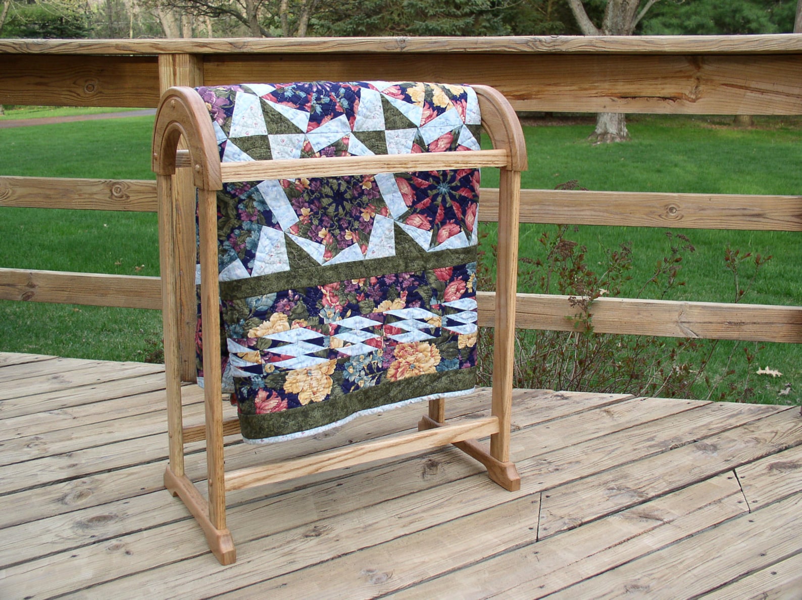 Oak Quilt Rack Golden Oak Stain 29 Colors Available | Etsy