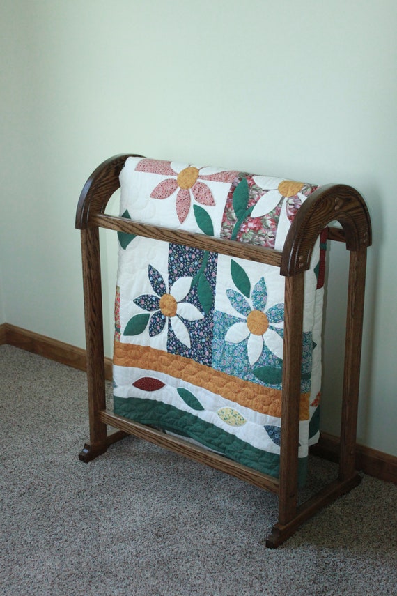 Oak Quilt Rack Shown With Dark Walnut Stain 29 Colors | Etsy