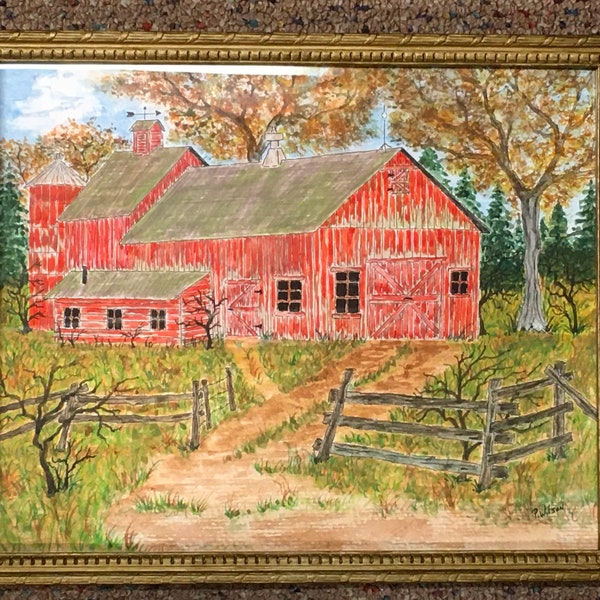Old Barn Painting - Etsy