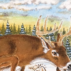 Whitetail Deer Painting;hunting Painting;northwoods Art;cabin Art ...