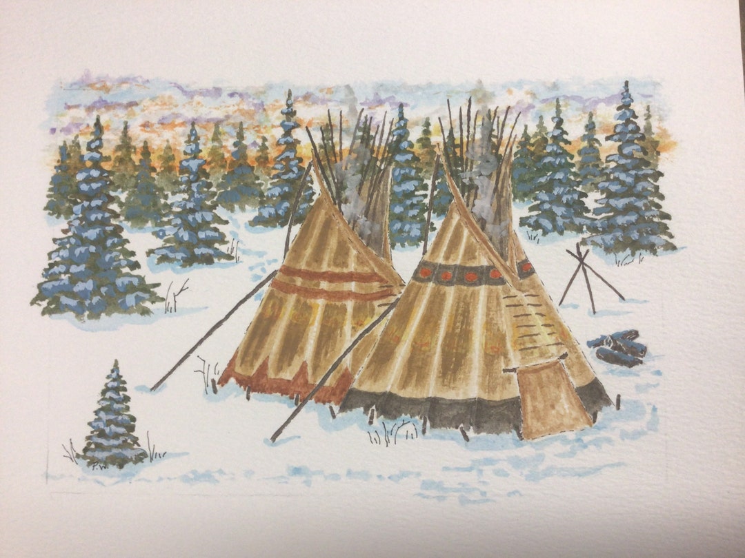 Native American Art;native American Painting;teepee Painting;western ...