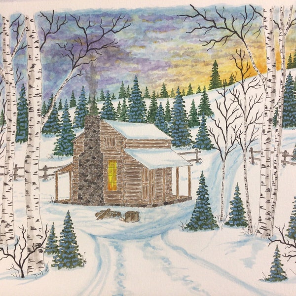 Cabin Painting - Etsy