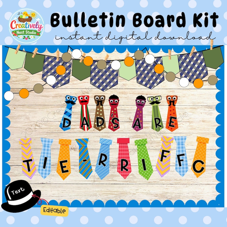 Father's Day Bulletin Board Kit | Christian Classroom Decor | Dad Tie ...