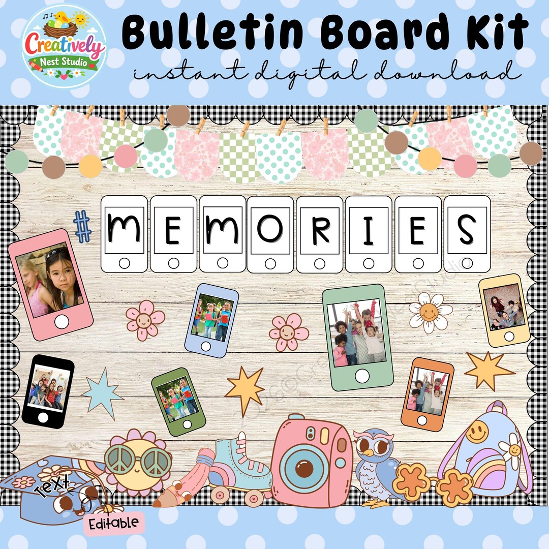 End of Year Memories Bulletin Board Kit | Last Day of School Photo ...