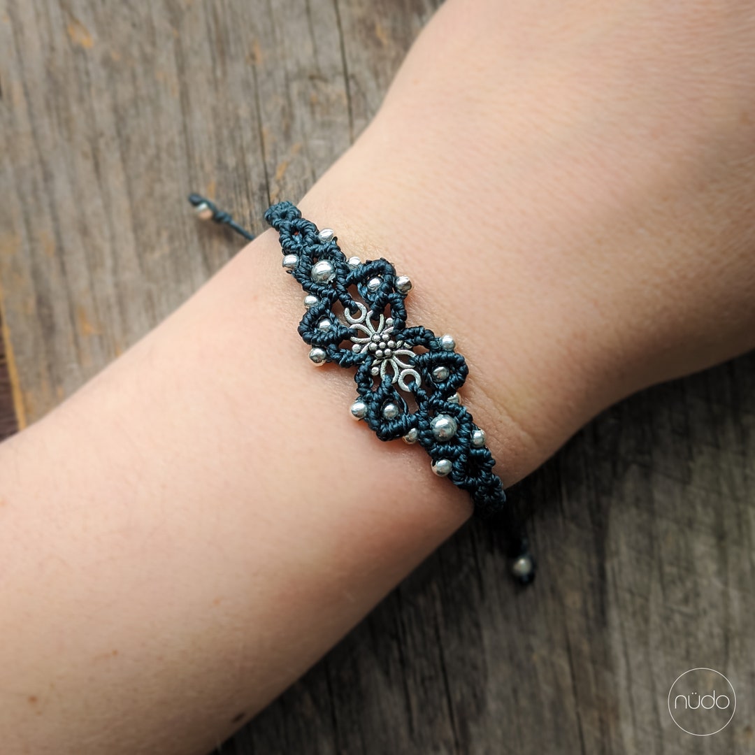 Slate Small Boho Macrame Bracelet Bohemian Jewelry Gypsy Gift - Etsy