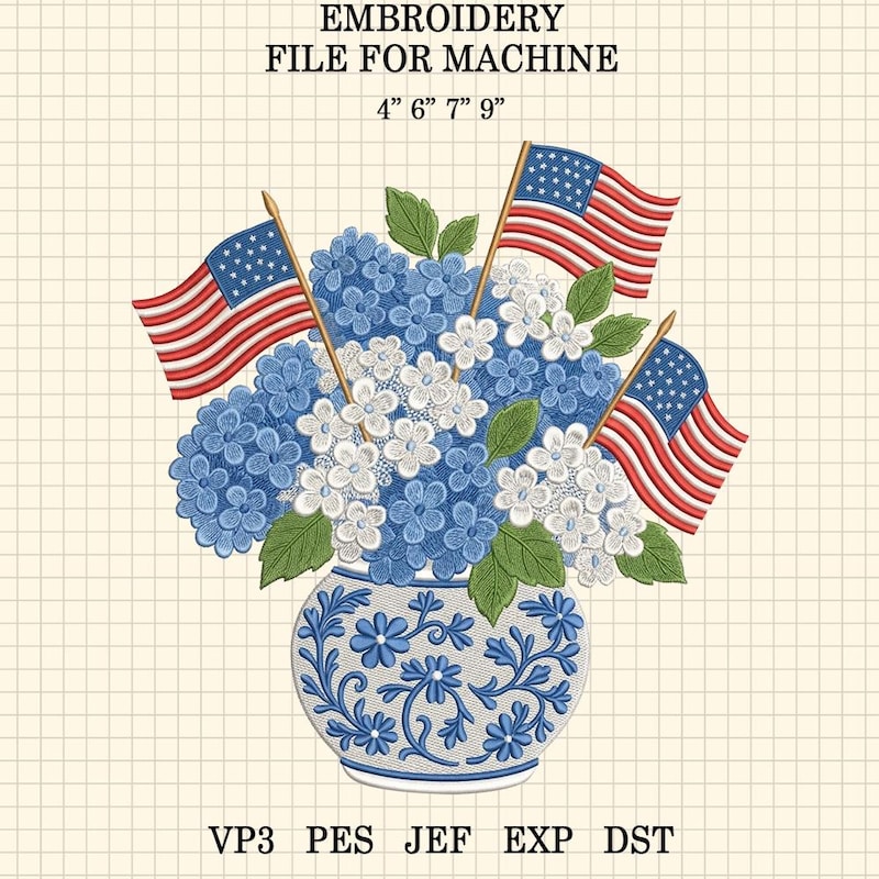 Flag With Hydrangeas - Etsy