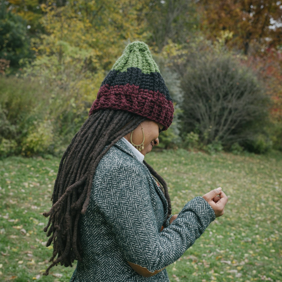 The Seven Ski Hat in Red Black & Green/chunky Winter Hat/rbg Ski Hat ...