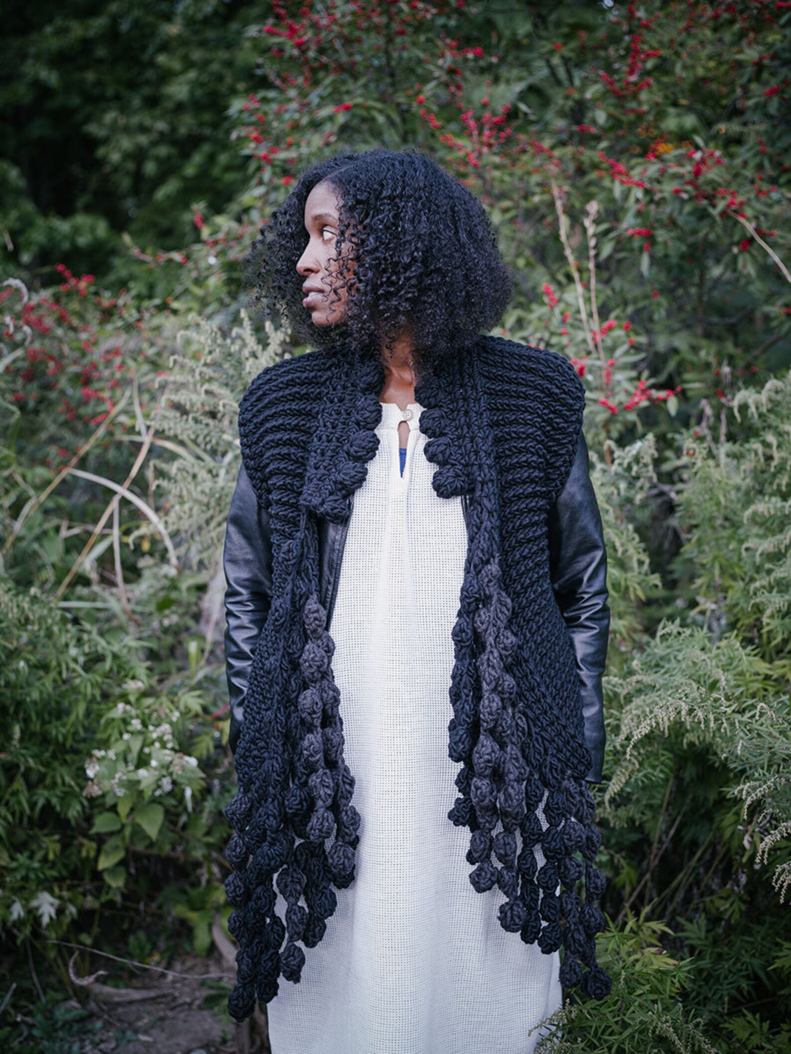 The Konjo Sweater Vest/super Chunky Wool Black Sweater/ Crochet ...