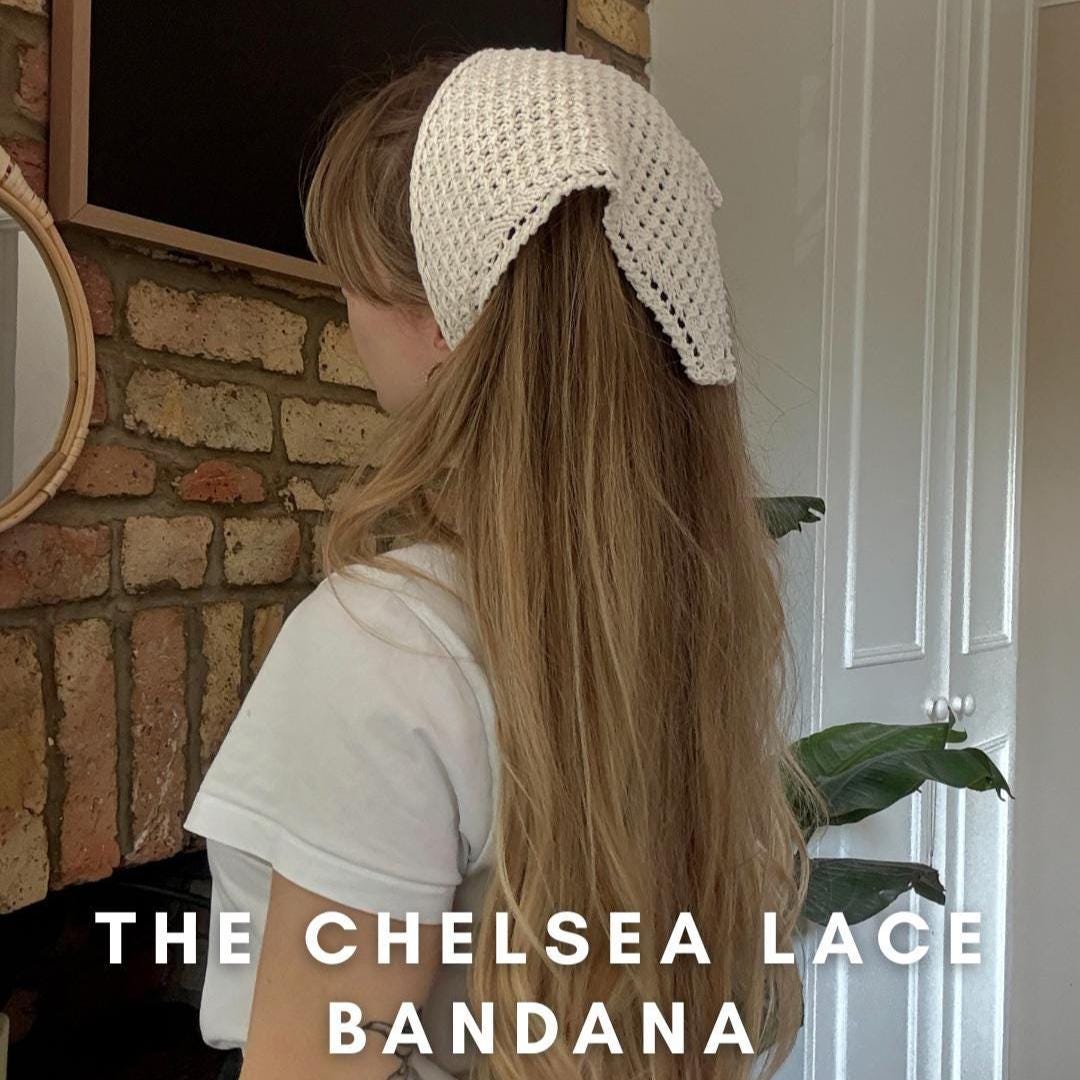 Chelsea Lace Bandana - Scarf Knit Pattern - Etsy