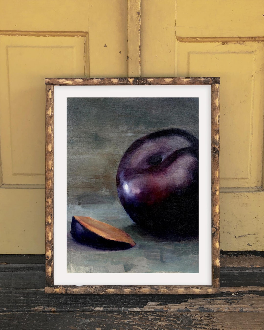 Plum Still Life Art Print, Dramatic Food Oil Painting - Etsy