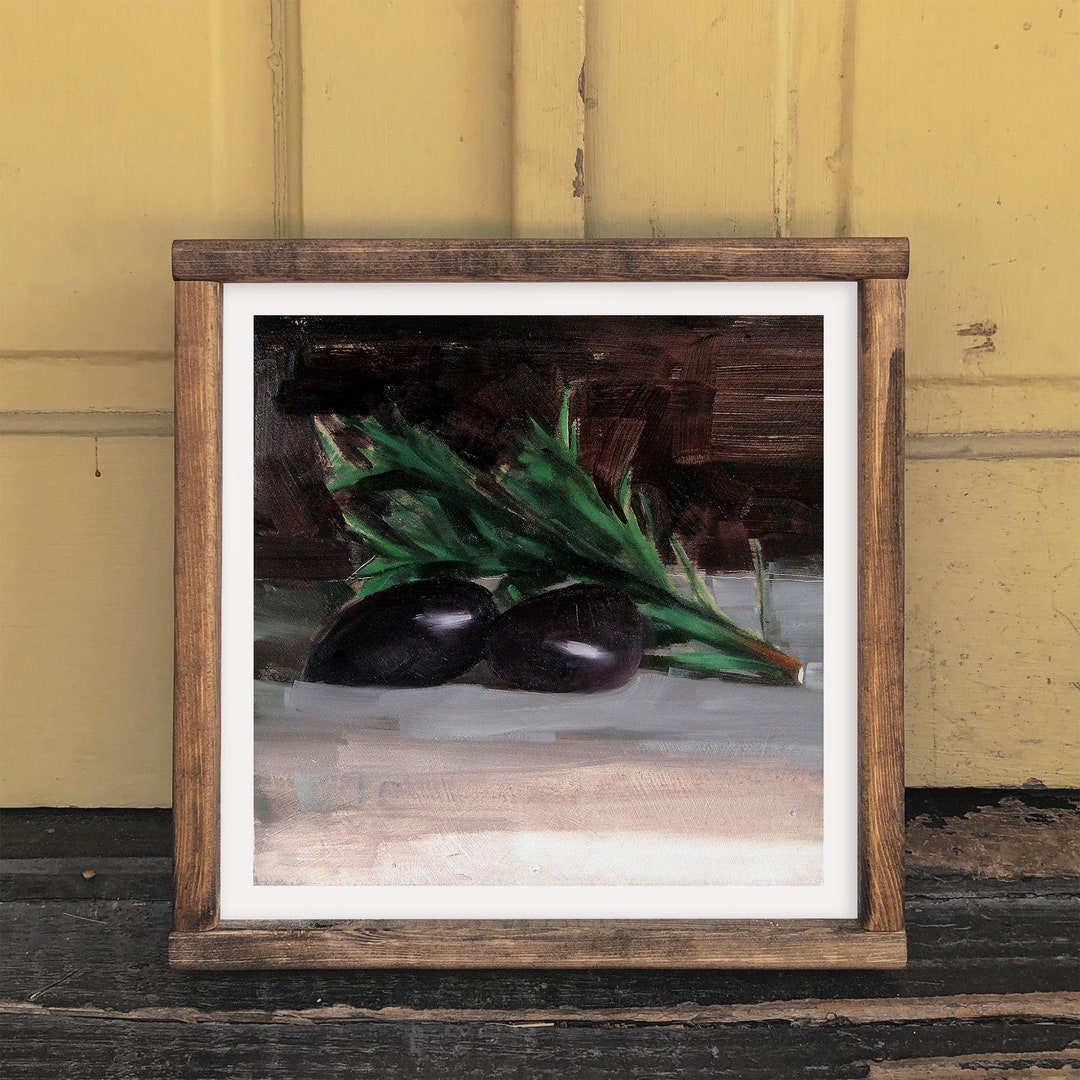 Realistic Still Life Oil Food Painting of Greek Italian Rosemary and ...