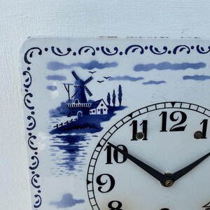 Ceramic Delph Style Blue and White Wall Clock - Etsy
