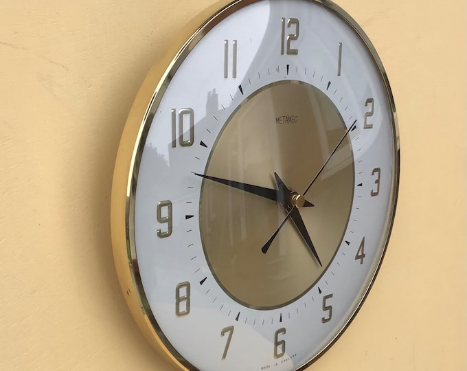 Grey Vintage Metamec Kitchen Clock - Recycled Wall Clock Retro - Etsy