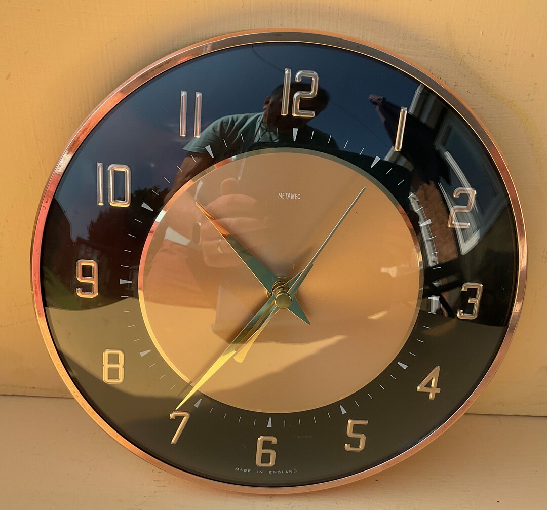 Vintage Metamec Wall Clock - Black and Copper Kitchen Wall Clock ...