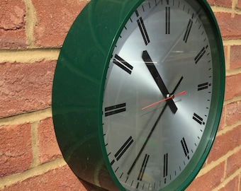 Dark Green Wall Clock - Etsy