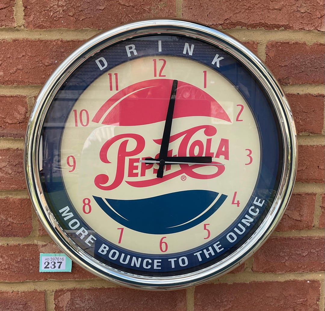 Large Pepsi Cola Wall Clock - Pepsi Cola Advertising Clock - Etsy