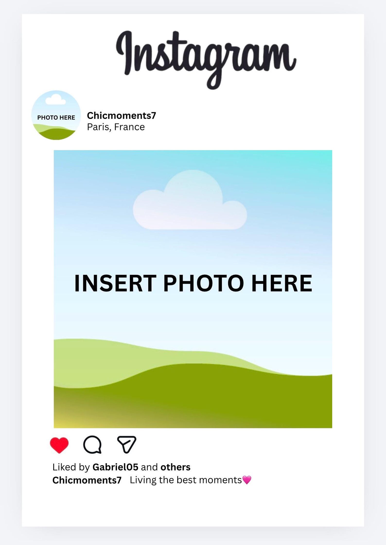 Editable Instagram Frame Template | Instagram Photo Booth Prop ...
