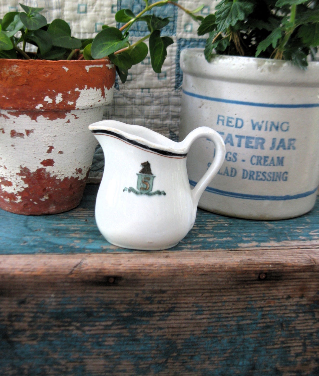 Very Small Antique White Ironstone Pitcher Ridgways Vitrified England ...