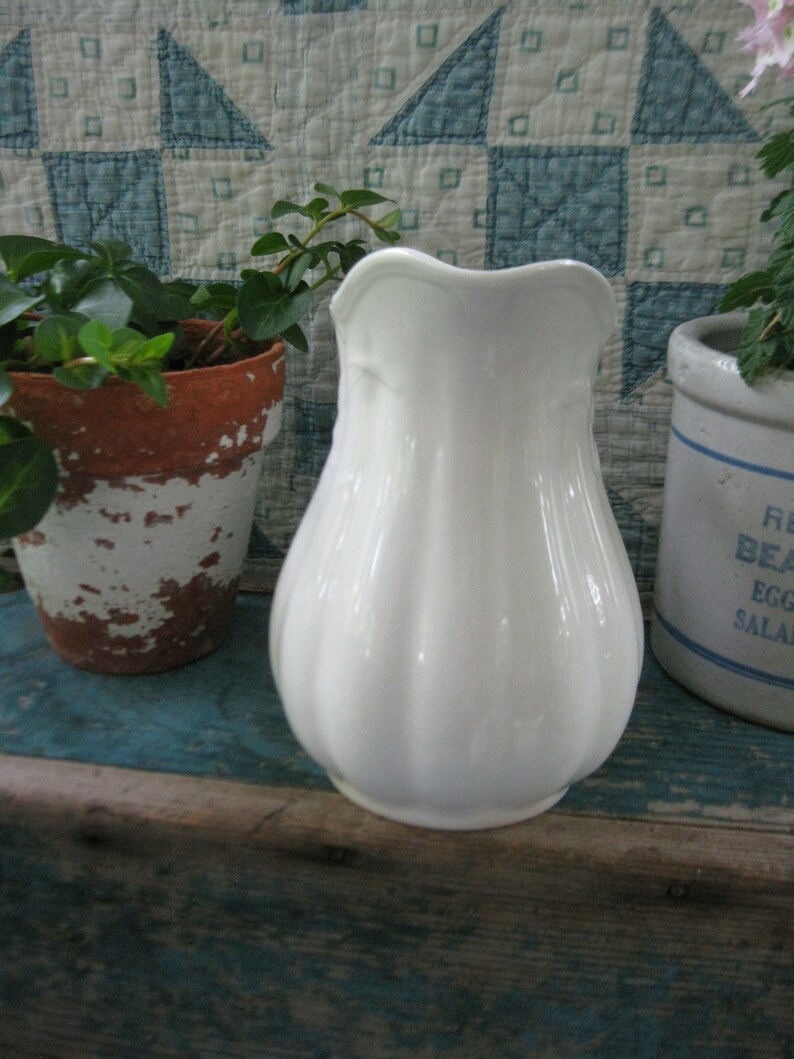 Medium Size Antique White Ironstone Wheat Pitcher Royal Staffordshire ...