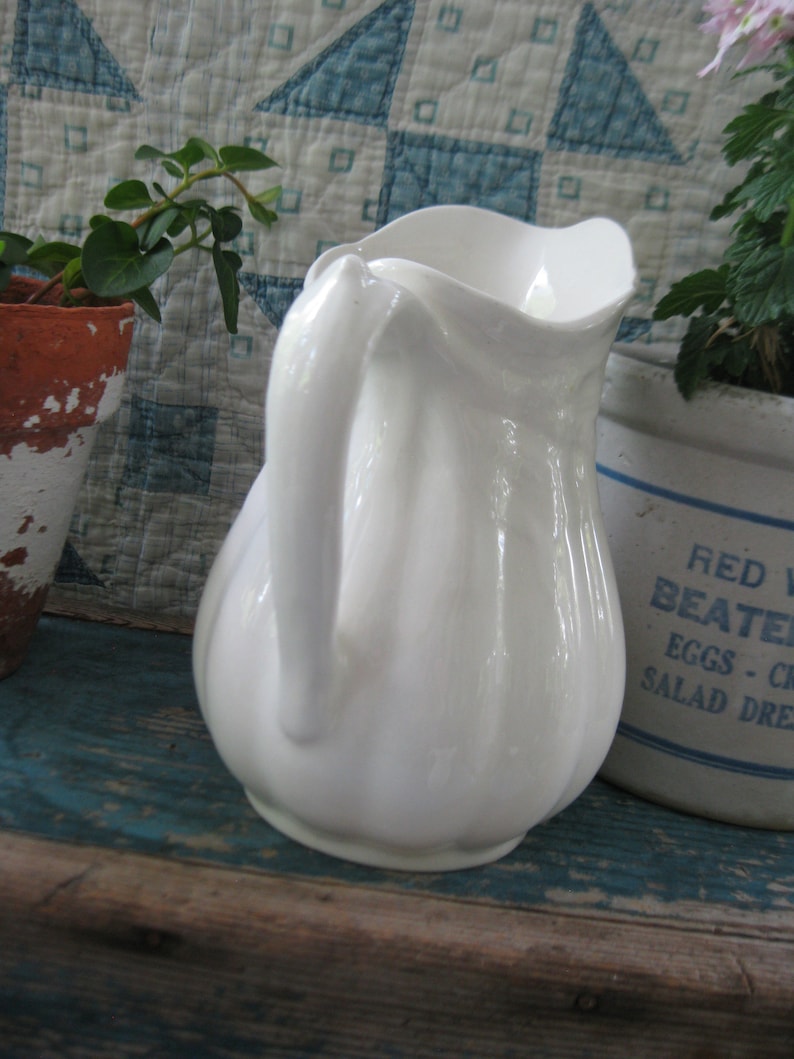 Medium Size Antique White Ironstone Wheat Pitcher Royal Staffordshire ...