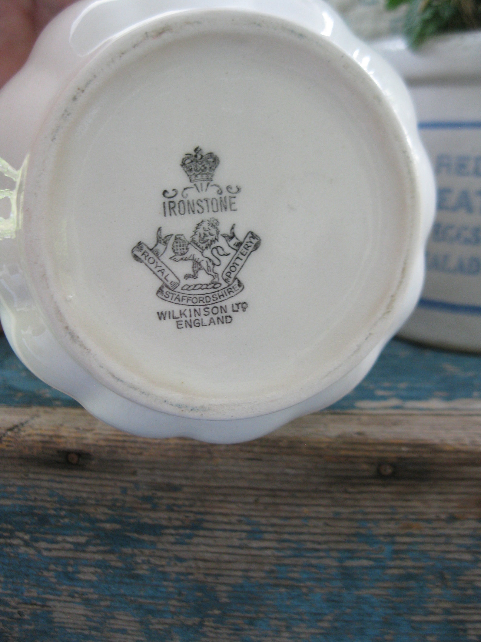 Medium Size Antique White Ironstone Wheat Pitcher Royal Staffordshire ...