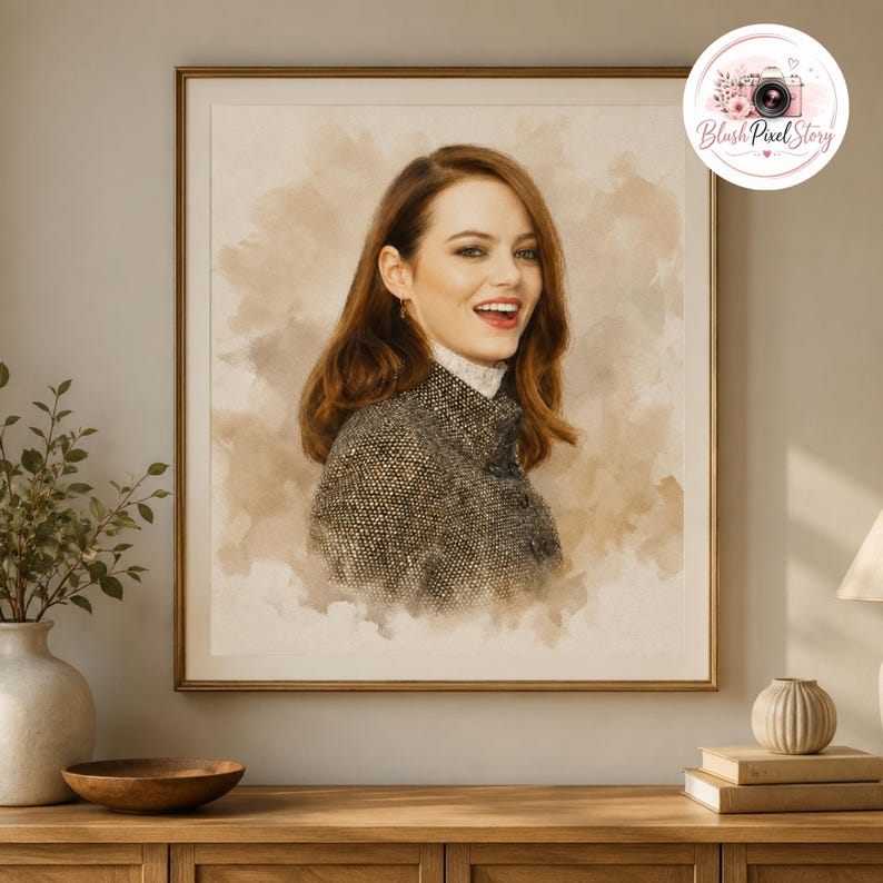 Custom Watercolor Family Portrait, Military Photo Art (digital Download ...