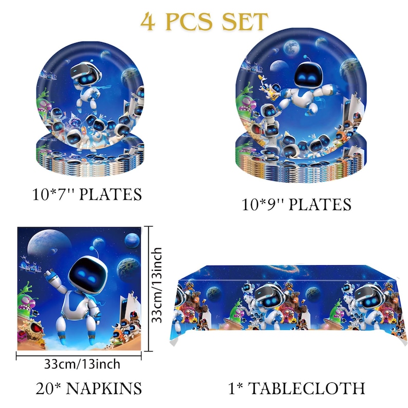 Space | Robot Birthday Party Set | Outer Space Galaxy Theme Decorations ...